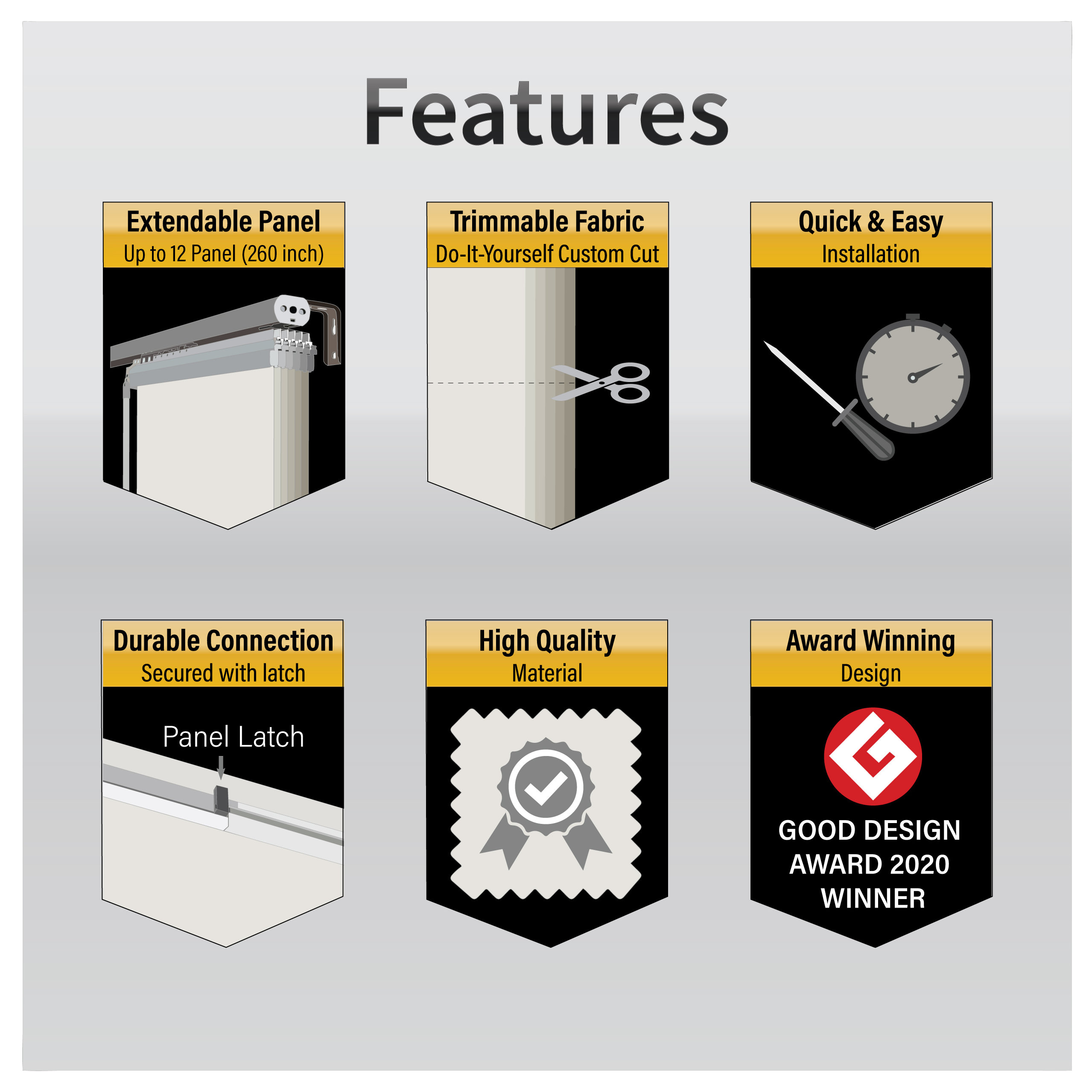 Fidel 3-Panel Track Extendable Vertical Blinds 36-66"W, 116" H - Modern ...