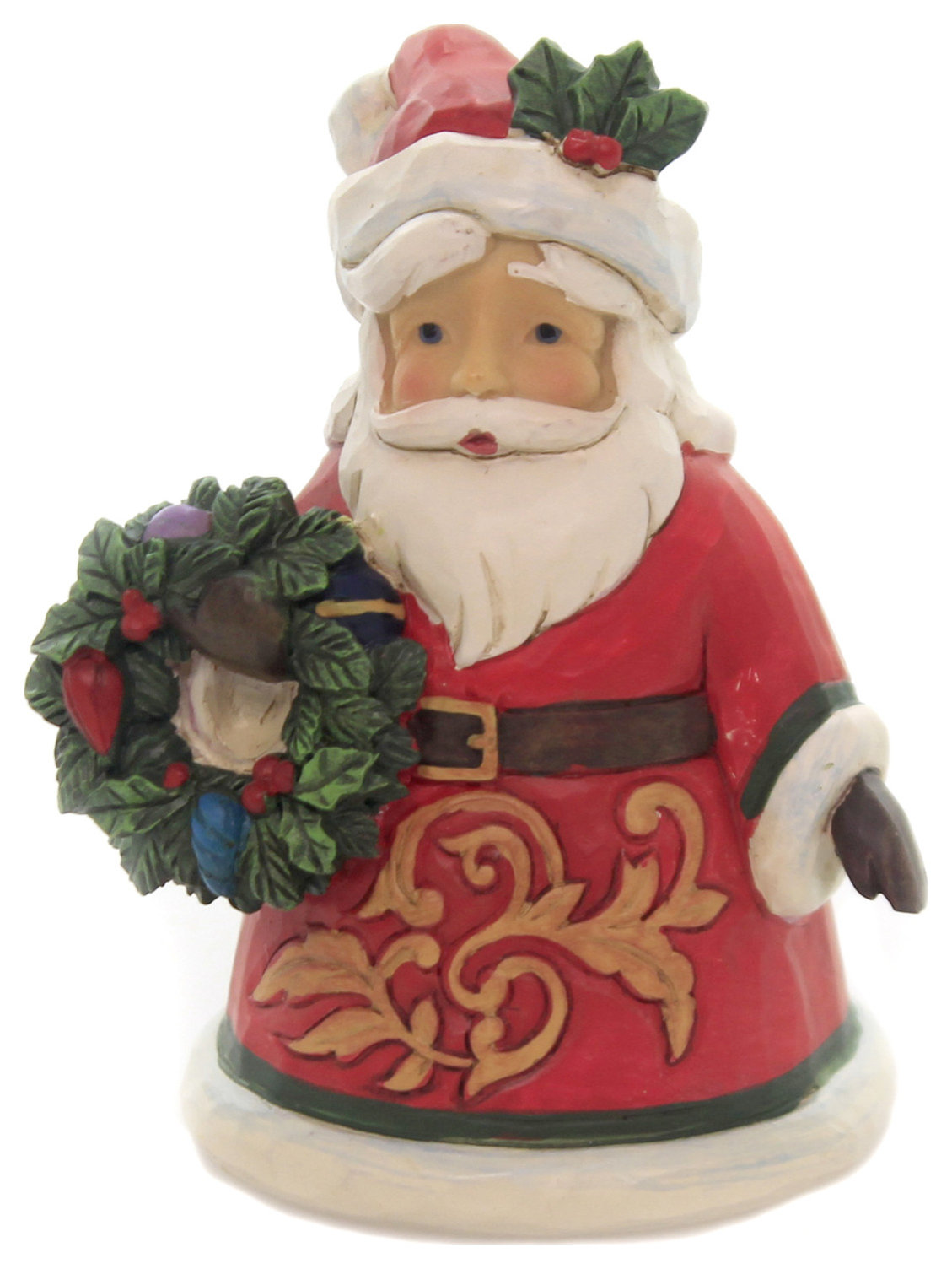 Jim Shore MINI SANTA HOLDING WREATH Polyresin Christmas Heartwood Creek ...