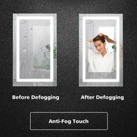 40" W x 24" H Aluminium and Glass LED Bath Mirror, Defogger - Modern ...