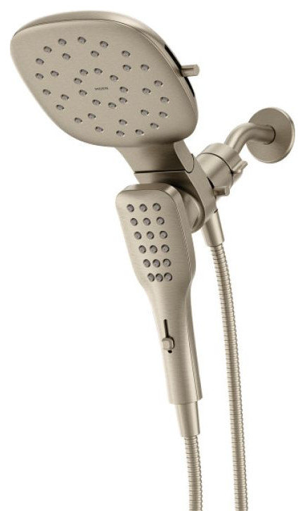 Moen Verso 16in Square Brushed Nickel 2-in-1 Shower Combo with Infiniti ...