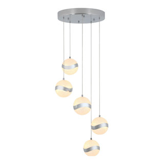 Artika Wavey LED Integrated Pendant Light Fixture, 5-Light ...