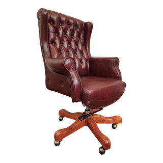 Infinity Genuine Leather Tufted Executive Chair - Transitional - Office ...