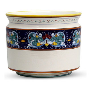 Deruta Bella Cylindrical Cover Pot Vario Fiore Design Cachepot Planter ...