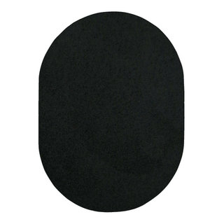 Furnish My Place Black Solid Color Rug Made In Usa, 4' x 8' Oval ...