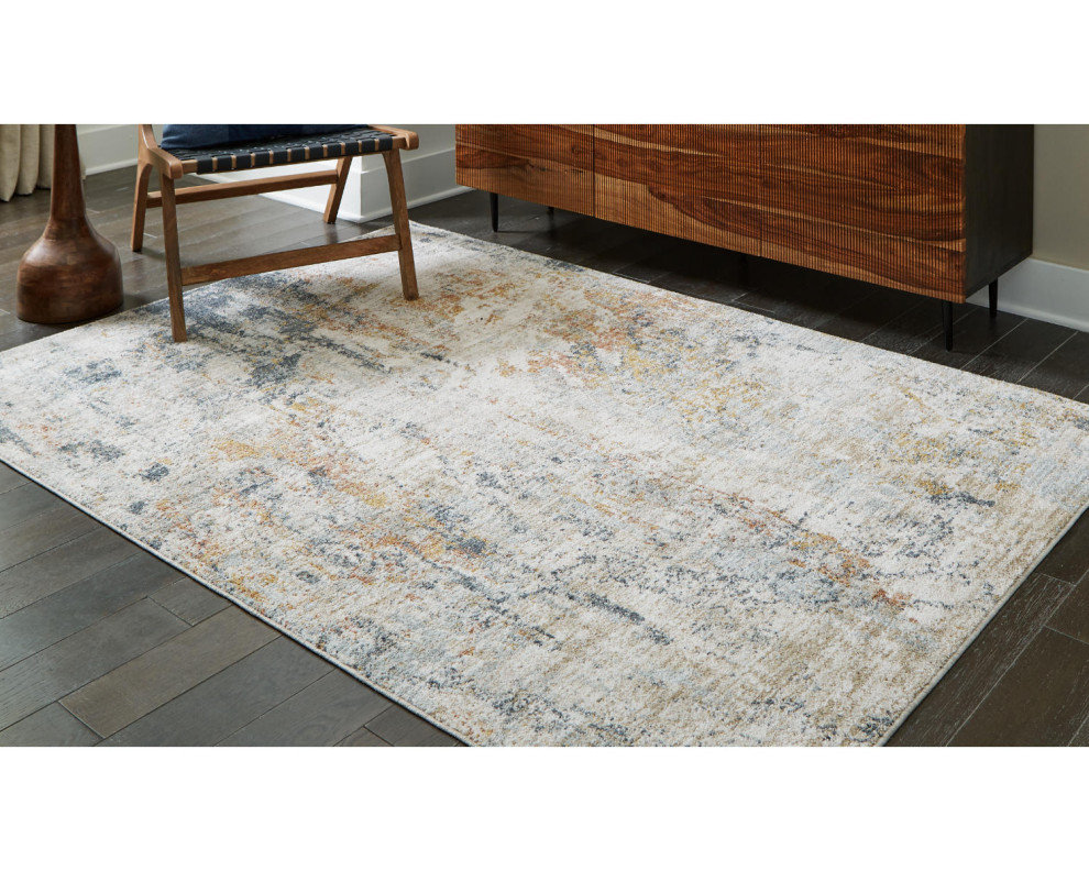 Danvore Cream/Green Rug, 5x7 - Contemporary - Area Rugs - by Ashley ...