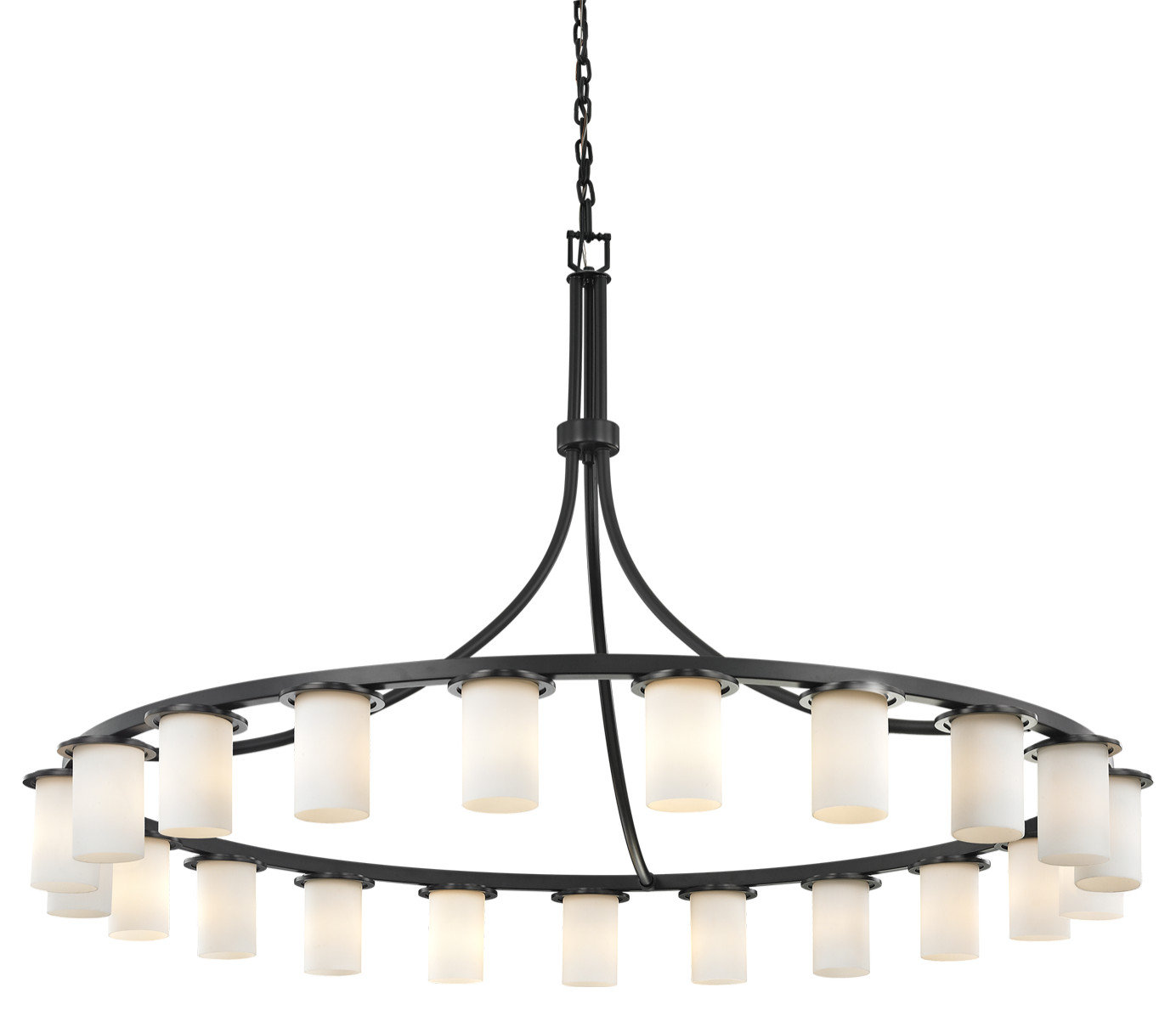 Dakota Downlight 21-Light 1-Tier Chandelier, Matte Black - Transitional ...