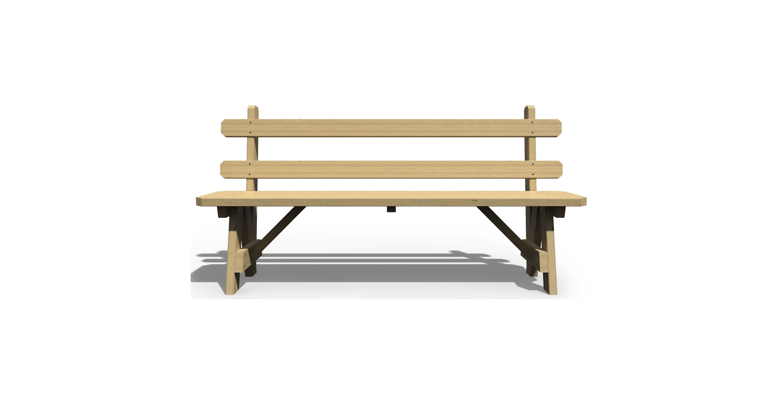 Pressure Treated Pine Outdoor Bench With Back, 66 Inch - Transitional ...