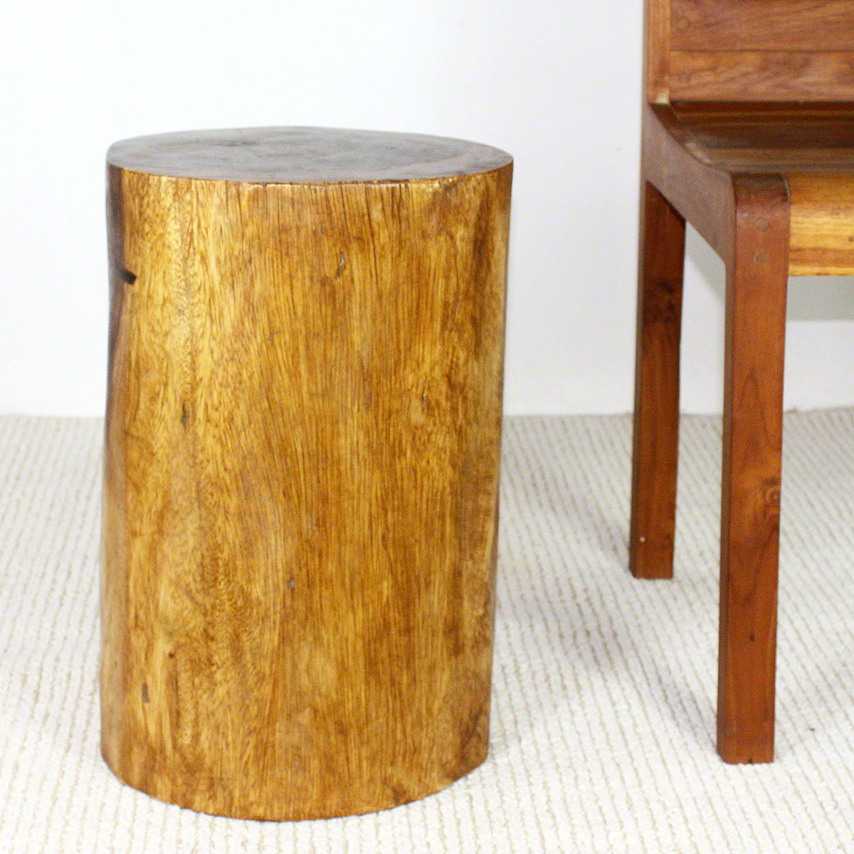 Haussmann Wood Stump Stool or Stand 11-14 in DIA x 18 in H Walnut Oil ...