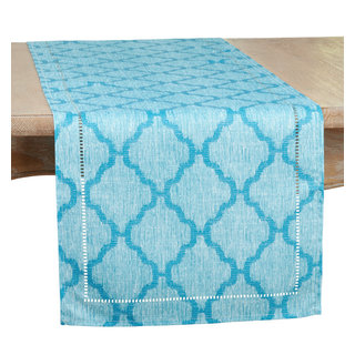 Runner With Laser-Cut Hemstitch Design, 16"x120" - Mediterranean ...