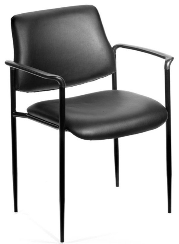 Boss Office Square Back Diamond Faux Leather Stackable Guest Chair in ...
