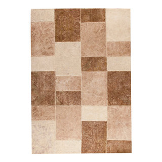 Hand Tufted Beige Wool Area Rug, 5'2"x7'6" - Contemporary - Area Rugs ...