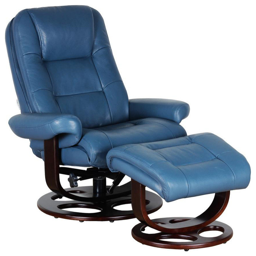 Jacque Swivel Pedestal Recliner w/Ottoman - Contemporary - Recliner ...