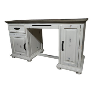 Rustic Solid Wood Computer Desk - French Country - Desks And Hutches ...