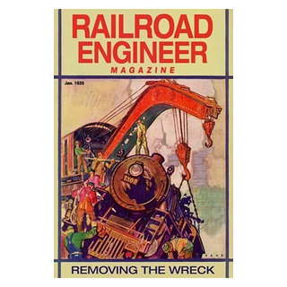 Railroad Engineer Magazine: Removing The Wreck, 12" x 18" - Traditional ...