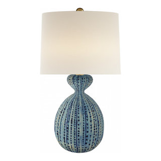 Gannet Table Lamp, 1-Light, Pebbled Aquamarine, Linen Shade, 29.25"H ...