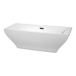 Maryam 71" Freestanding White Bathtub - Contemporary - Bathtubs - by ...