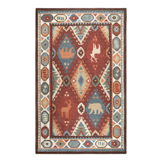 Rizzy Home NWD106 Northwoods Area Rug Red, 8' x 10' - Rustic - Area ...