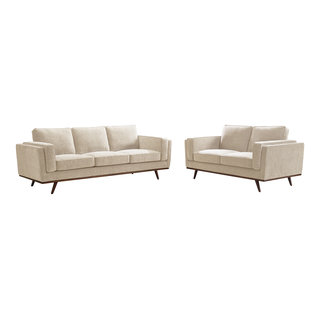Sloane 2pc Fabric Sofa Collection - Midcentury - Living Room Furniture ...