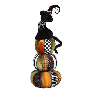 Mark Roberts 2021 Cat On Pumpkin Figurine, 32", Black - Contemporary ...