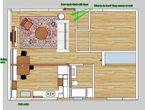 TRICKY small space layout + awkward doors