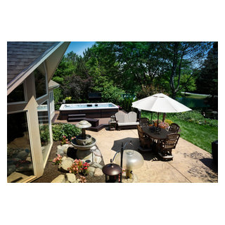 Challenger 15D Swim Spa Small Backyard & Deck - Transitional - Deck ...