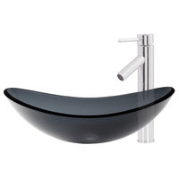 Topia Glass Vessel Sink and Faucet Set - Contemporary - Bathroom Sinks ...