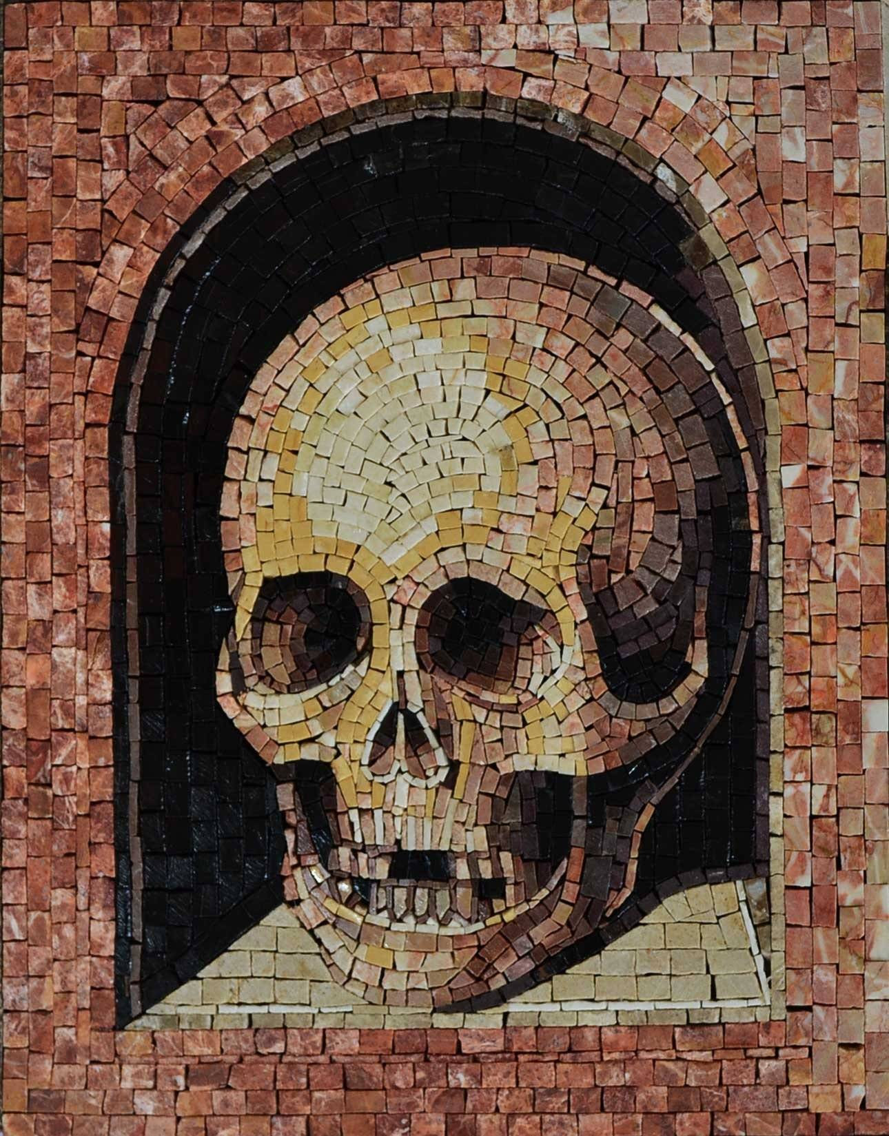 Gothic Skull Artwork Mosaic Mural, 14" x 14" - Contemporary - Tile ...