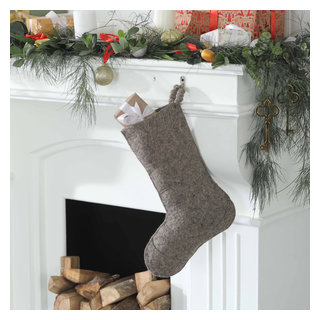 Spiral Gray Hand Felted 100% Wool Stocking - Contemporary - Christmas ...