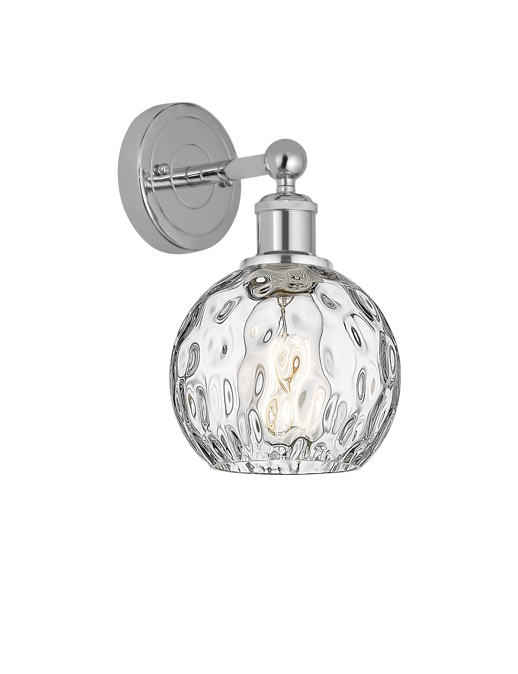 Edison Athens Water Glass 6" Sconce, Polished Chrome, Clear Water Glass ...