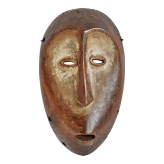 Consigned Vintage Lega Carved Face Mask - Tropical - Decorative Objects ...