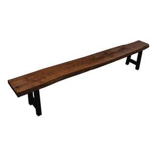 Live Edge Locust Ridgemont Bench, 8 Foot - Rustic - Outdoor Benches ...