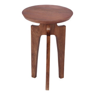 GDF Studio 24"H Mango Wood 3-Legged Round End Table, Honey ...
