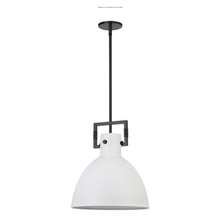 Liberty 1 Light Pendant, Matte White/Matte Black - Transitional ...