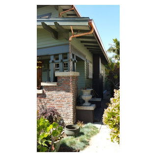 Copper K-Style Rain Gutters with Rain Chains - Craftsman - Los Angeles ...
