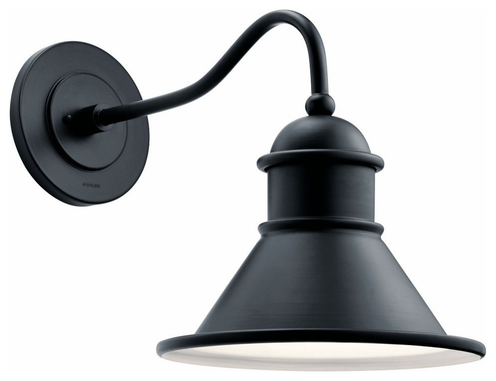 Coastal inspirations 1-Light Outdoor Wall Sconce in Black Finish Armed ...