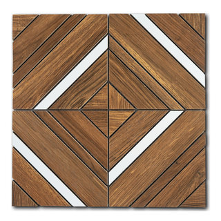 Woodlook Porcelain Mosaic Wall & Floor Tile - Transitional - Wall And ...