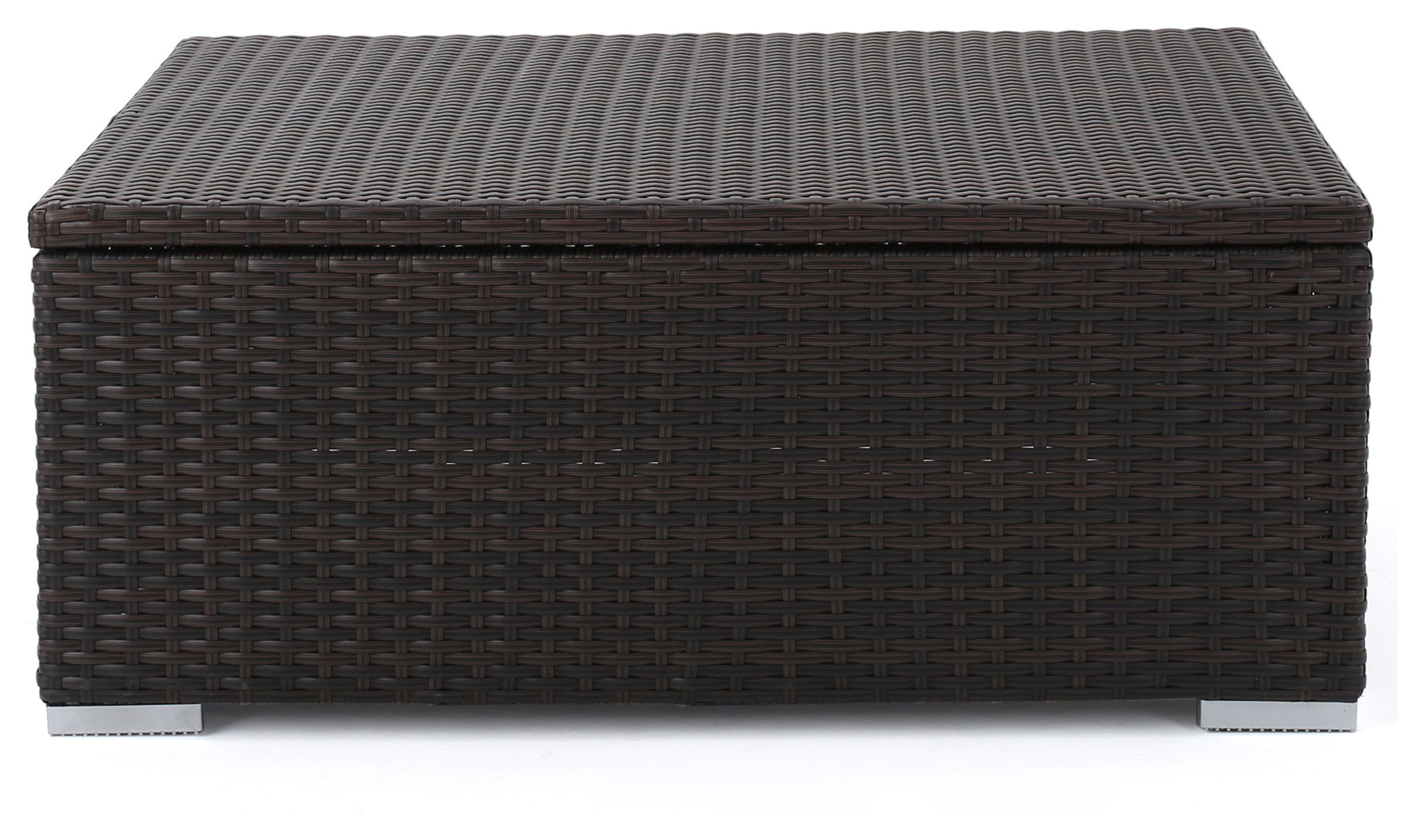 Outdoor Wicker Storage Coffee Table - Tropical - Outdoor Coffee Tables ...