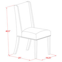 Parson Chair With Blacked Leg and Blue Color Fabric Color, Set of 2 ...