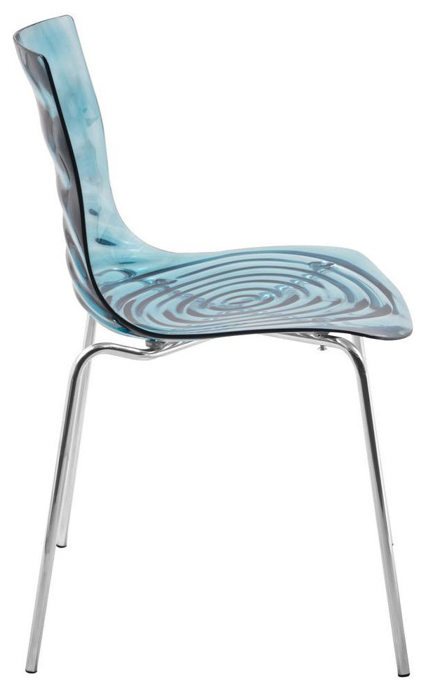 Leisuremod Astor Water Ripple Design Dining Chair Ac20Tbu - Midcentury ...