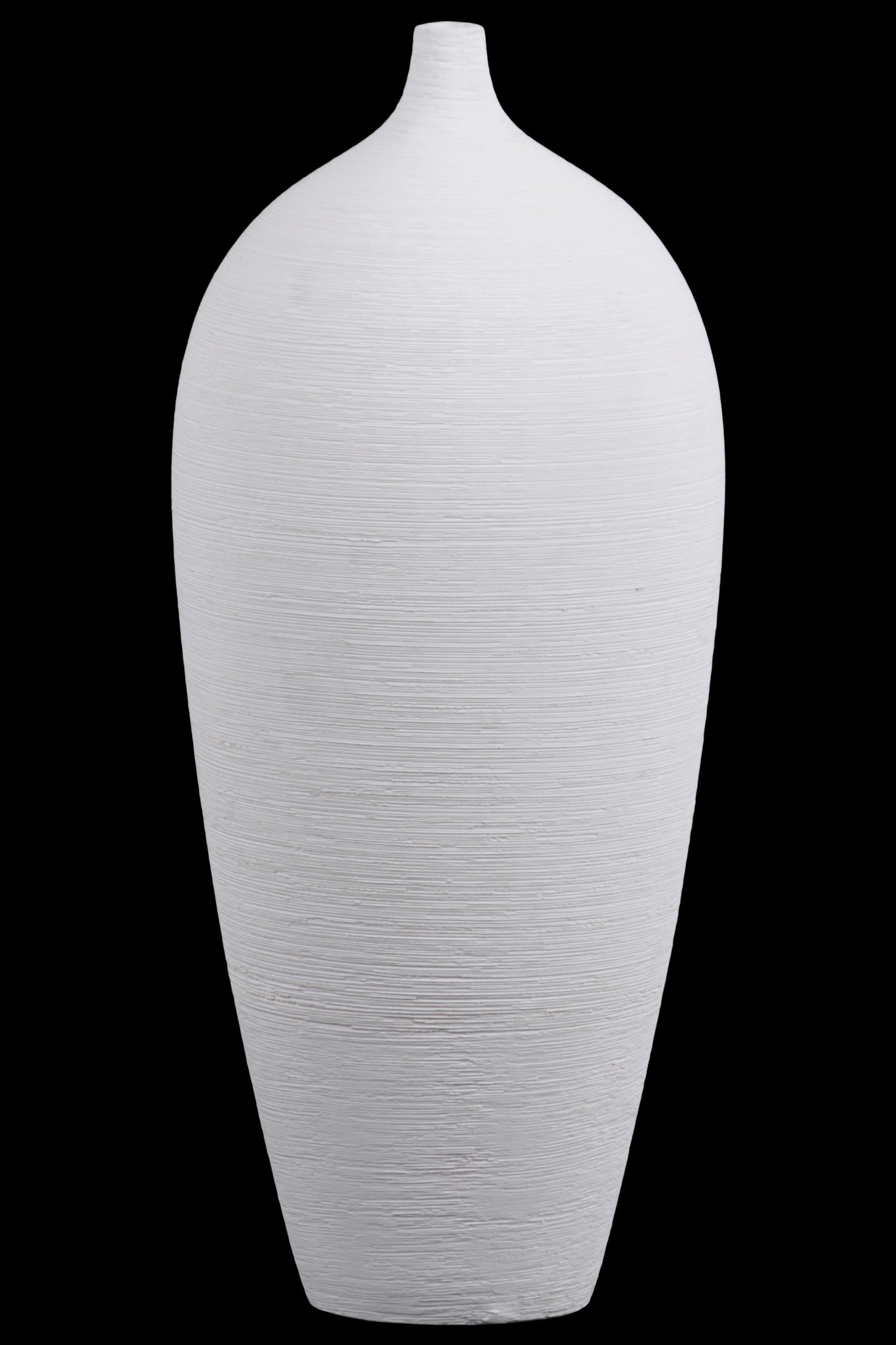 Ceramic Tall Round Vase With Short Neck and Tapered Bottom, Combed ...
