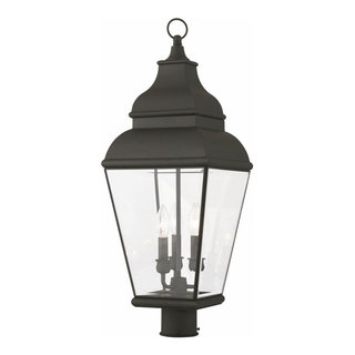 3 Light Outdoor Post Top Lantern in Farmhouse Style - 10 Inches wide by ...