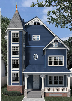 Asymmetrical gable decoration for queen Anne style new build