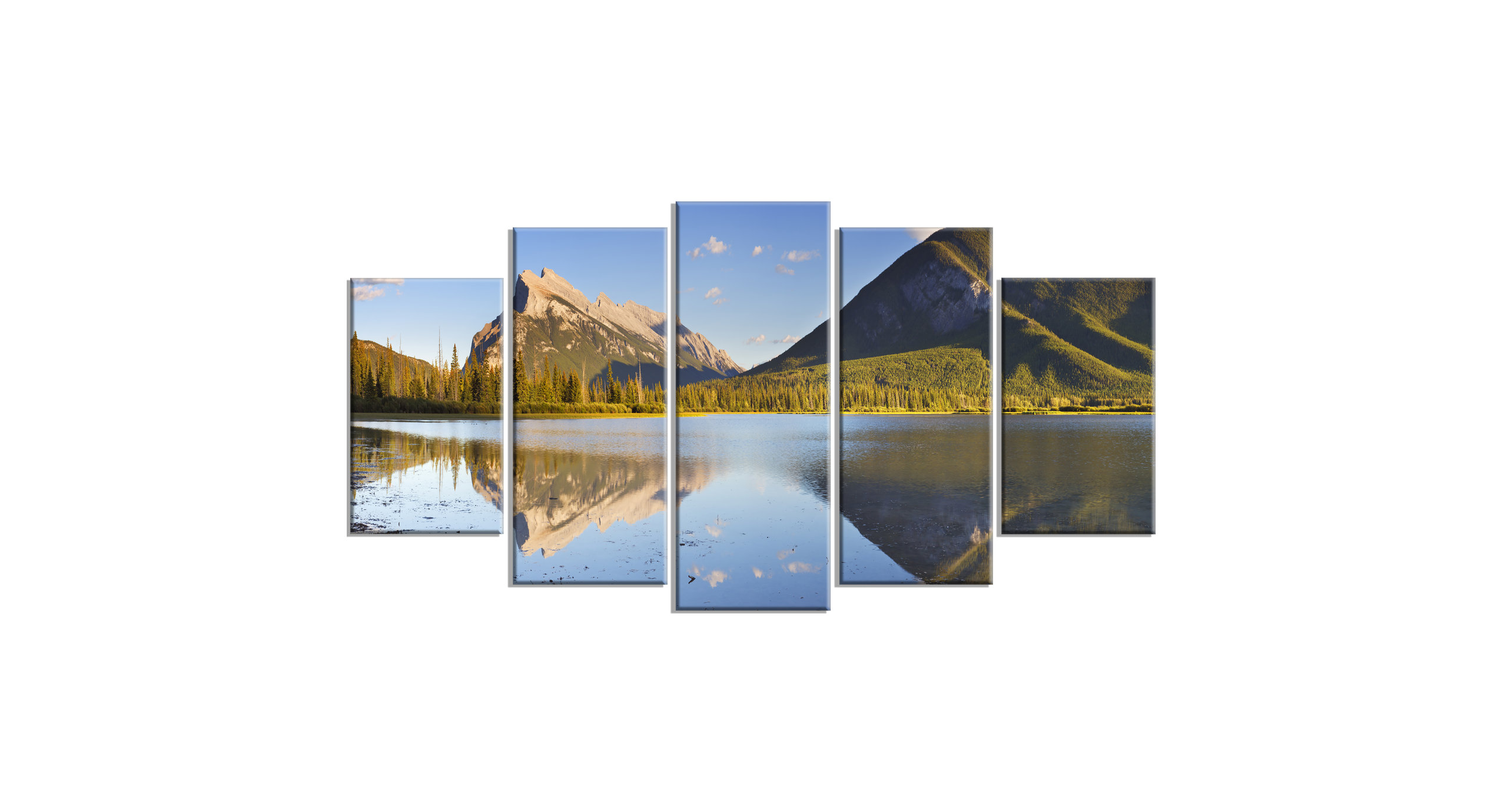"Vermillion Lakes and Mount Rundle" Metal Wall Art, 60"x32" - Rustic ...