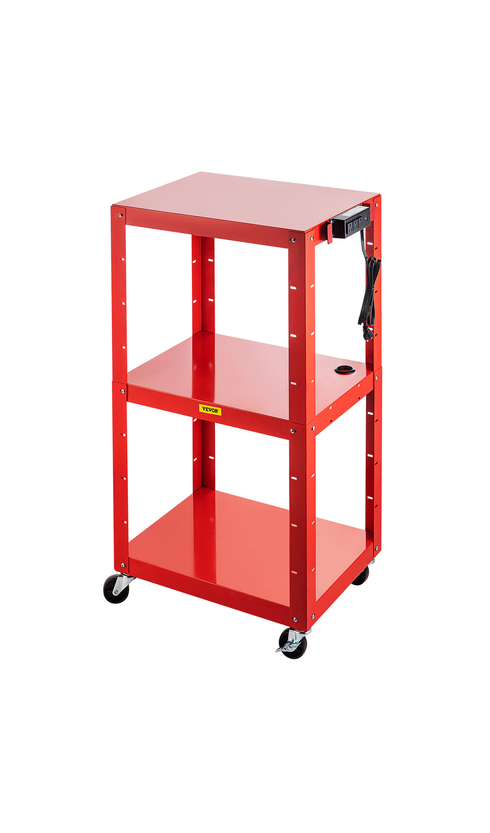 VEVOR Steel AV Cart Media Cart With Cord Management 26-41" Height ...