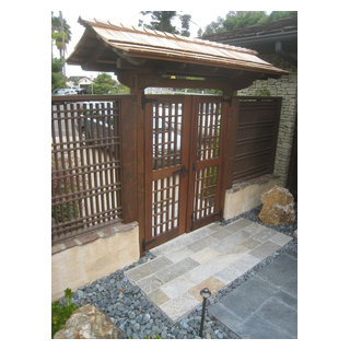 Curved Roof Japanese Entry Gate - Asian - San Diego - by Wood's Shop ...