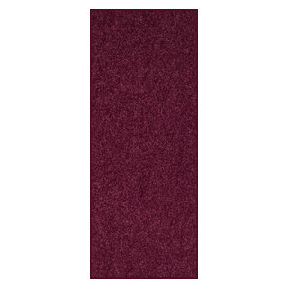 Home Queen Solid Color Custom Size Runner Area Rugs, Cranberry, 3' x 50 ...