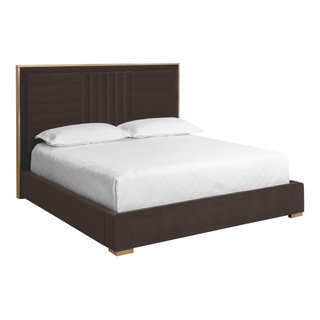 Mabel Bed, King, Meg Dark Brown - Contemporary - Platform Beds - by ...
