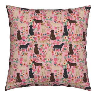 Labrador Chocolate Lab Yellow Labrador Throw Pillow - Contemporary ...