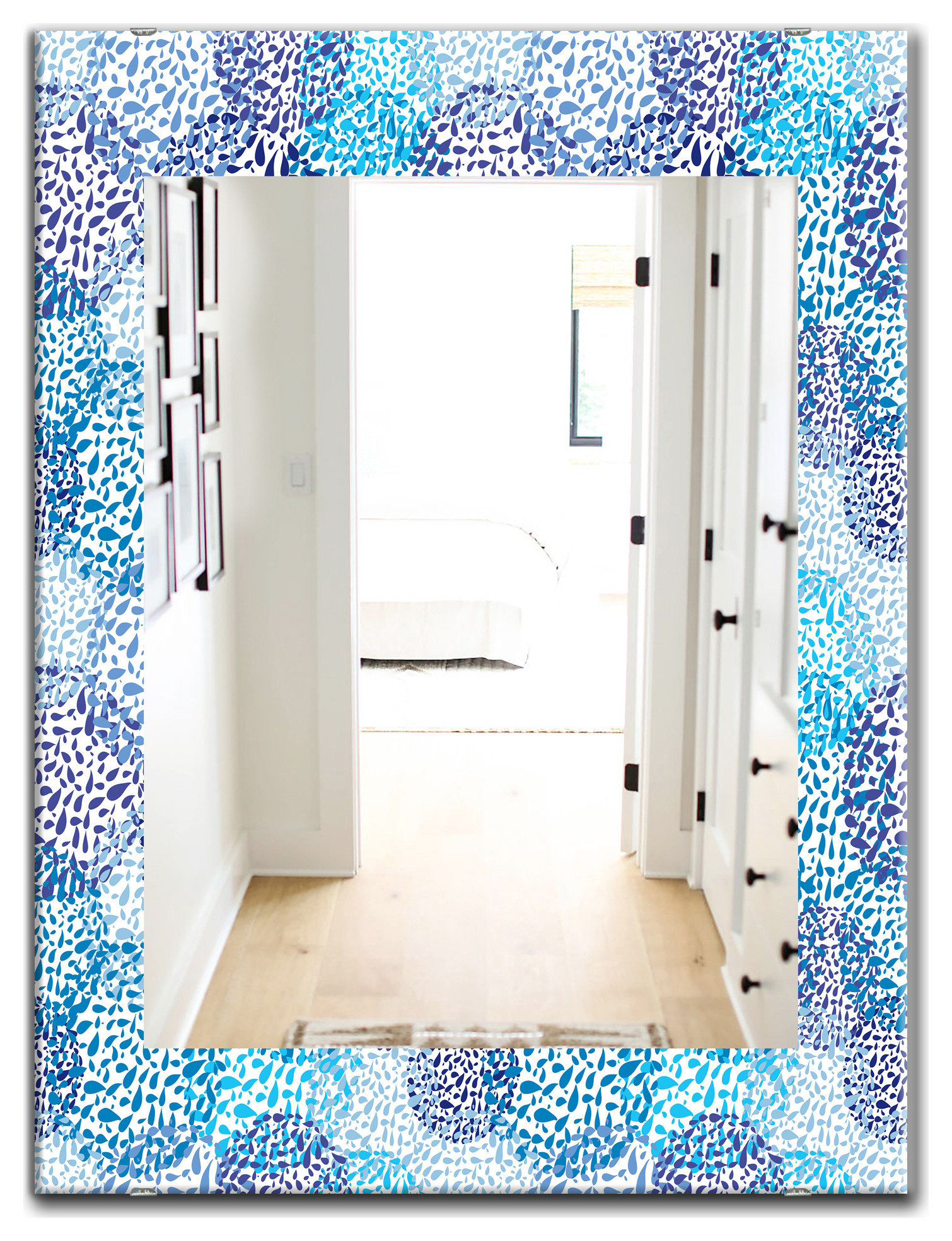 Designart Sea Motif Pattern Traditional Frameless Wall Mirror, 24x32 ...