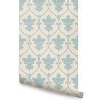 Damask Wallpaper, Peel and Stick, 24"w X 108"h - Transitional ...